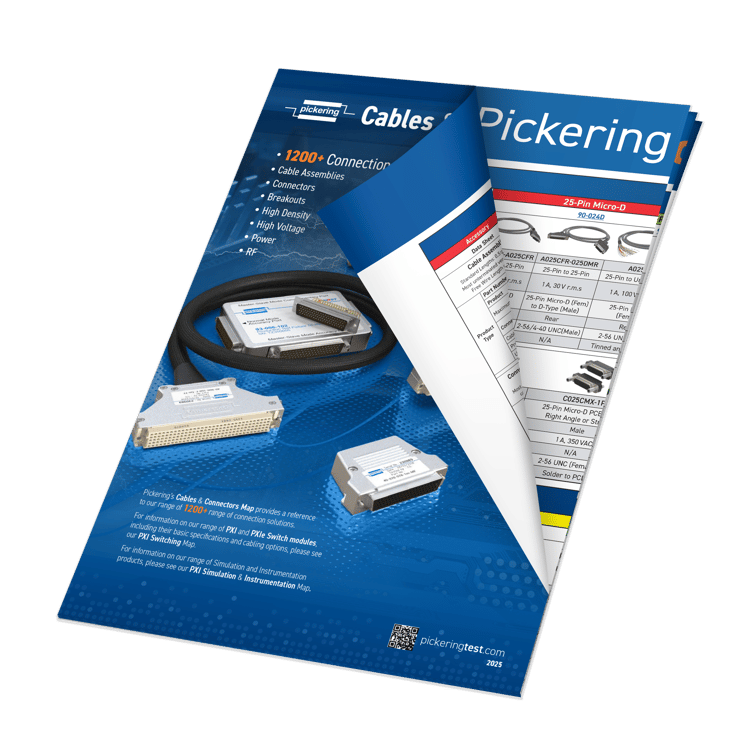 Pickering的线缆和连接器产品全图