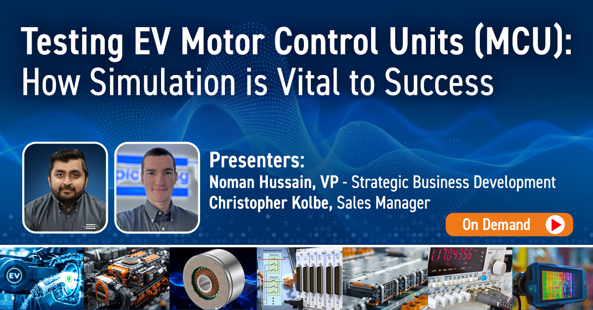 Testing EV Motor Control Units MCU: How Simulation Is Vital To Success